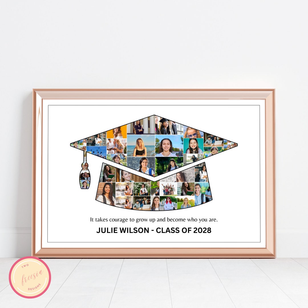 Graduation Photo Collage Template - Photo Gift Collage - Editable ...