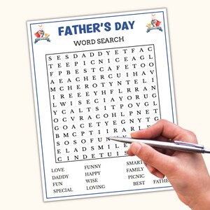 Printable Father's Day Word Search Game - Grandpa Father's Day Game ...