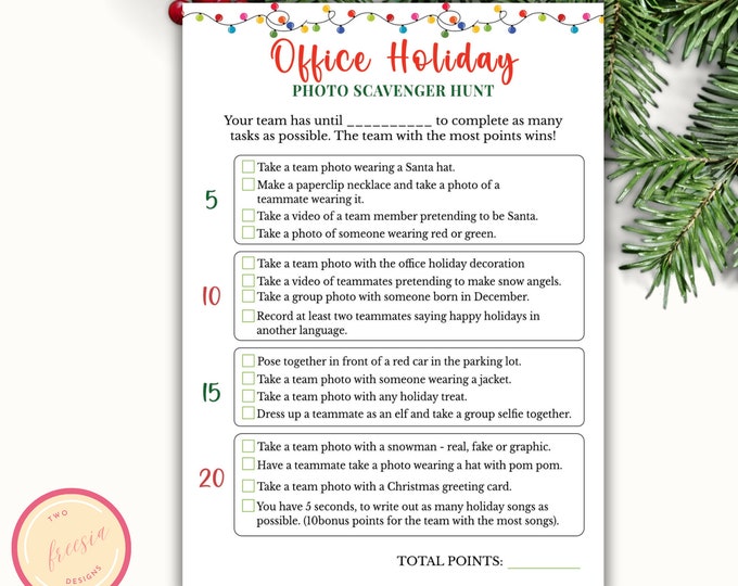 Holiday Office Game Printable | Christmas Work Party | Virtual Party ...