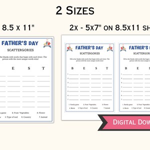 Printable Father's Day Scattergories Game - Printable Father's Day Game ...