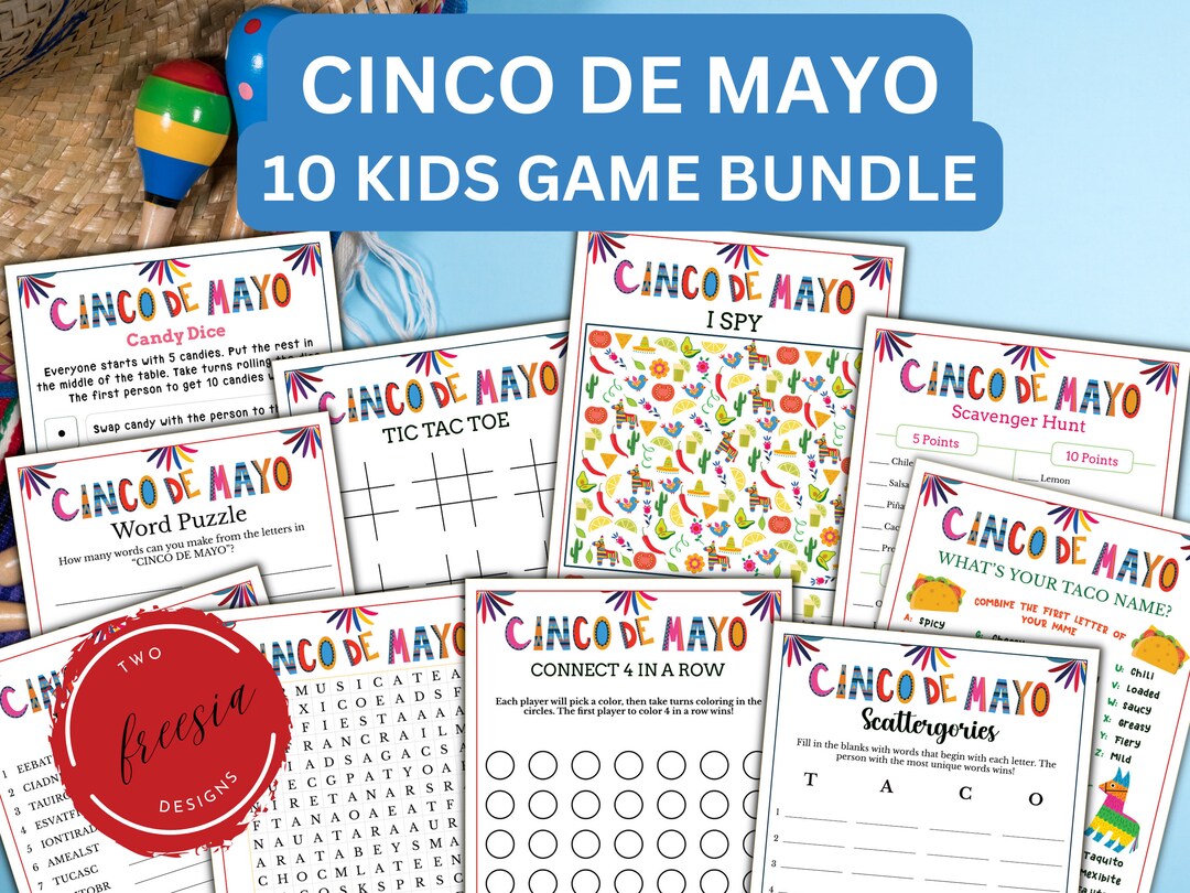 10 Cinco De Mayo Game Bundle for Kids Family Game Night - Etsy