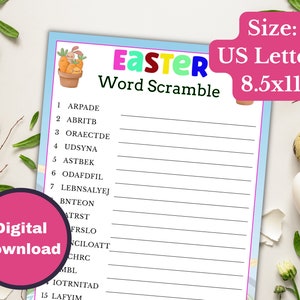 Easter Word Scramble Game - Easter Activity for Kids and Adults ...