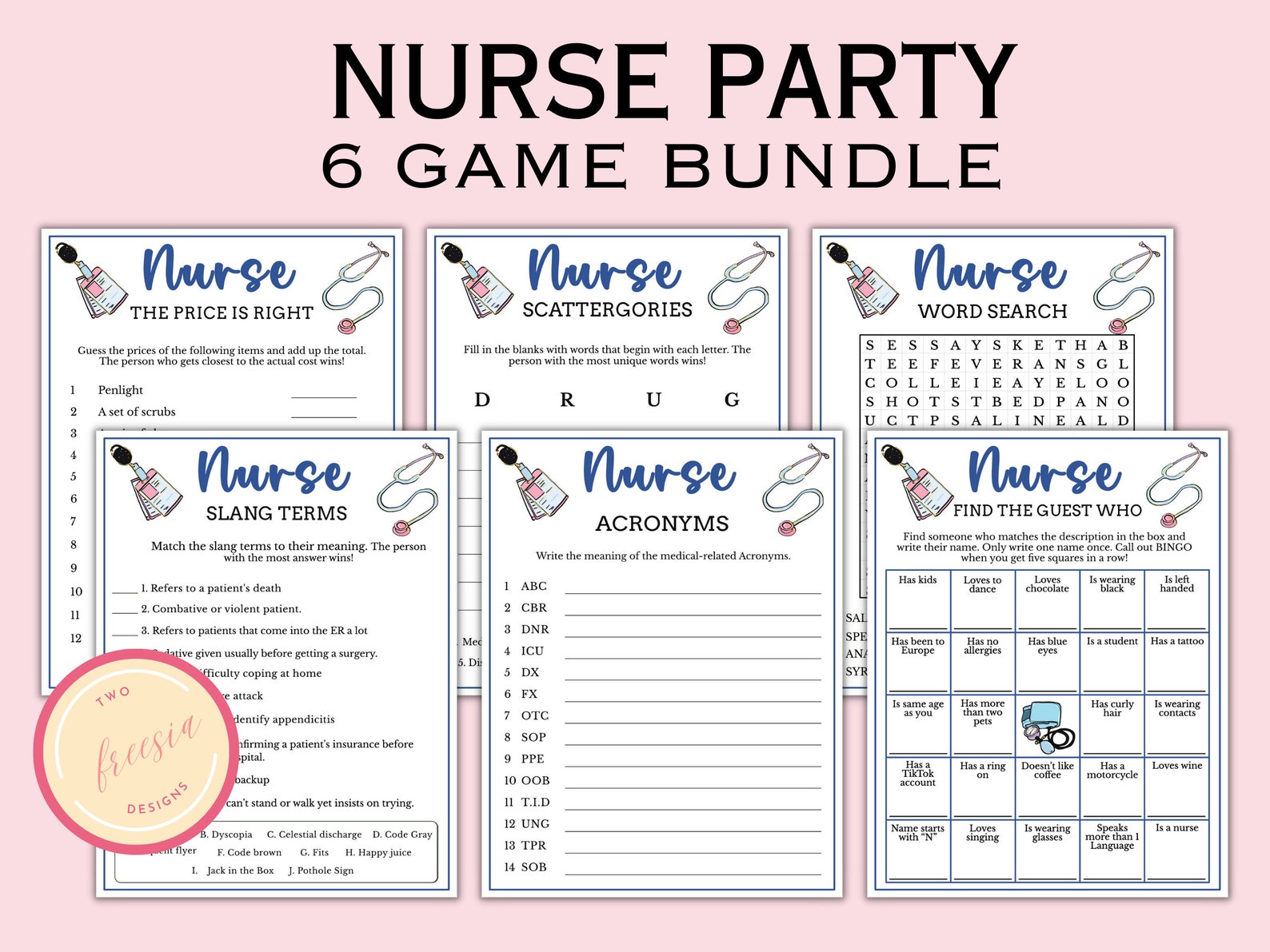 6 Nurse Theme Party Games - Nurse Graduation Game - Nurse Graduation ...