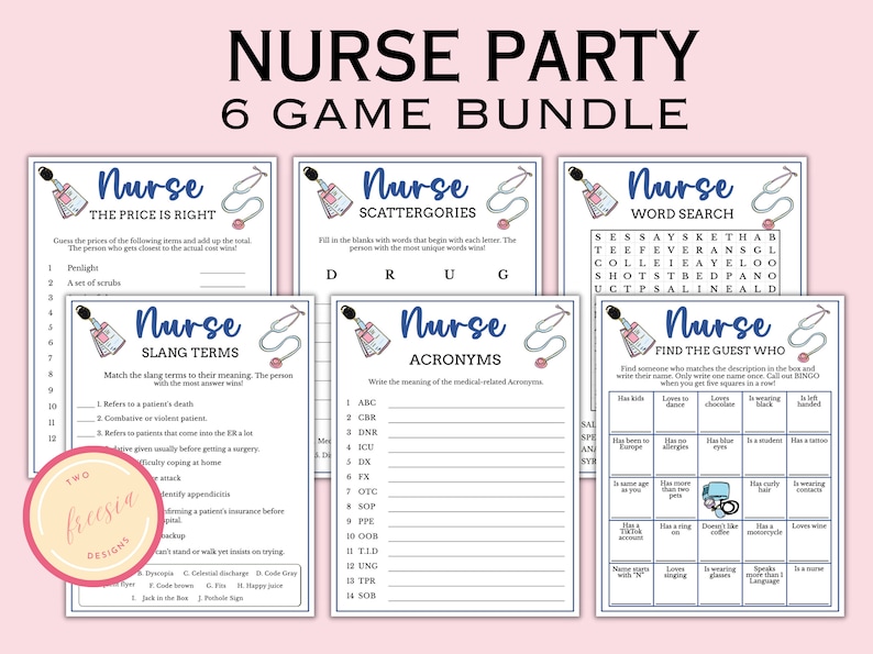 6 Nurse Theme Party Games - Nurse Graduation Game - Nurse Graduation ...