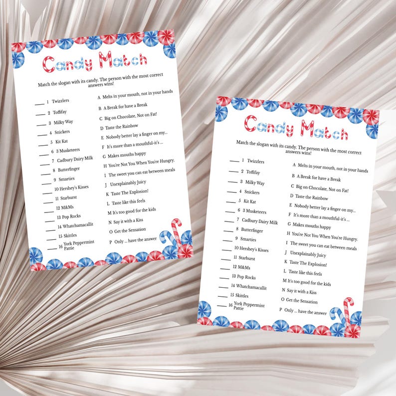 Candy Match Game for Kids & Adults - Birthday Party Games - Fun ...