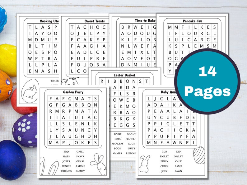 Easter Word Search Game - Family Party Games and Classroom Activities ...