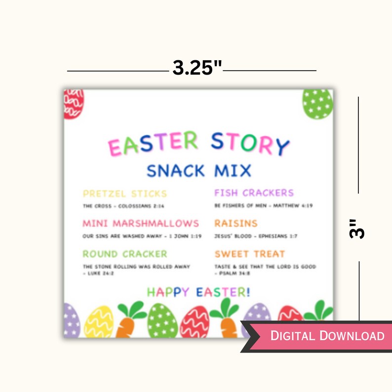 Editable Easter Story Snack Mix Activity - Easter Treat Gift Tag ...