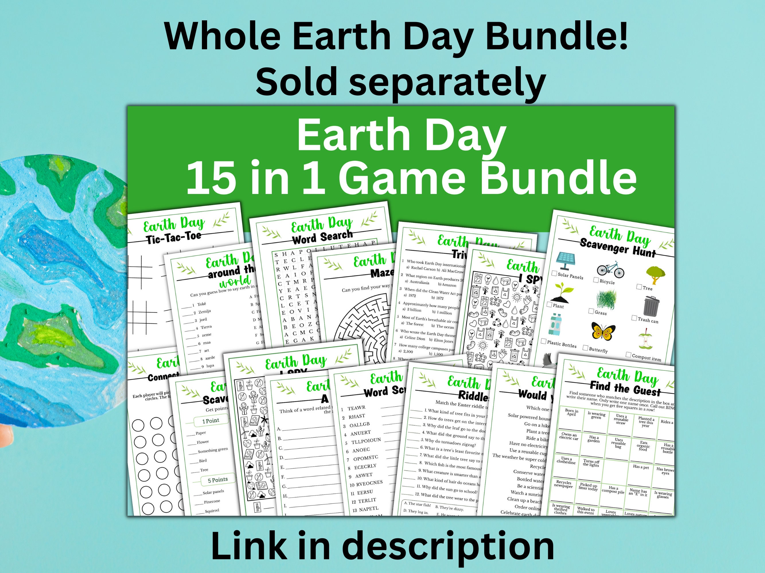 Earth Day Riddles Game for Kids and Adults - Printable Earth Day ...