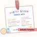 Editable Easter Story Snack Mix - Printable Easter Treat Gift Tag ...