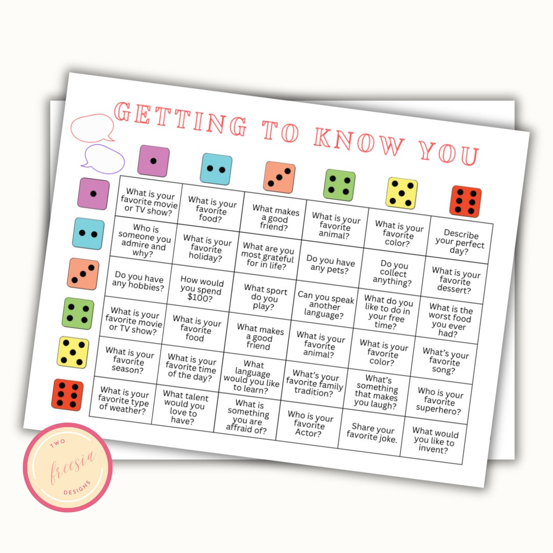 Getting to Know You Dice - Back to School Dicebreaker - Classroom ...