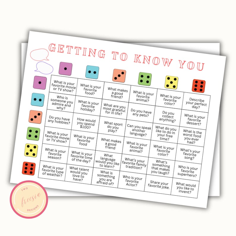 Getting to Know You Dice - Back to School Dicebreaker - Classroom ...