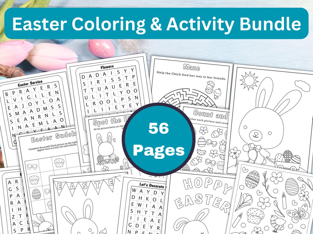Easter Coloring and Activity Bundle for Kids - Easter Activity ...
