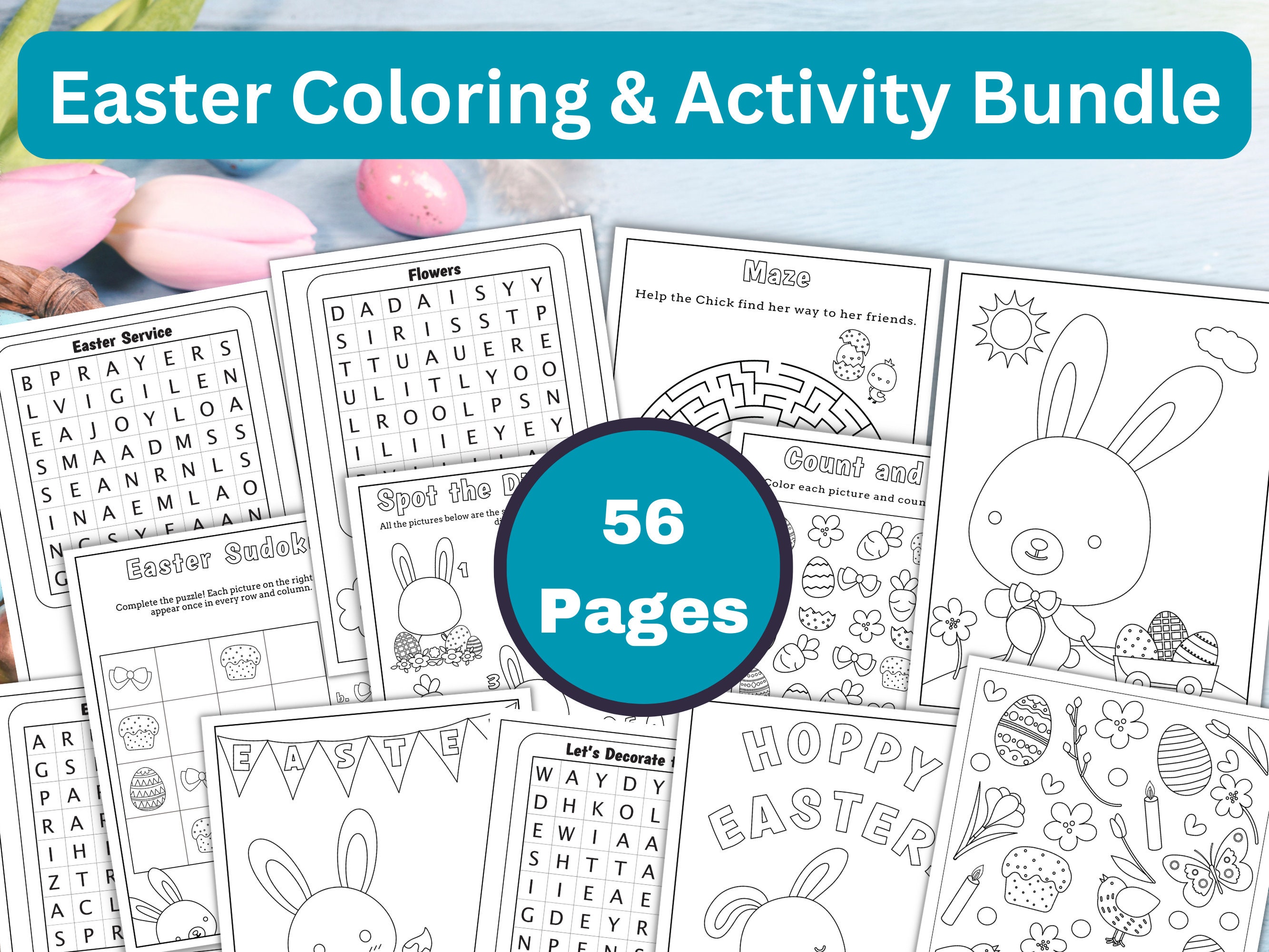 Easter Coloring and Activity Bundle for Kids Easter Activity Printable ...