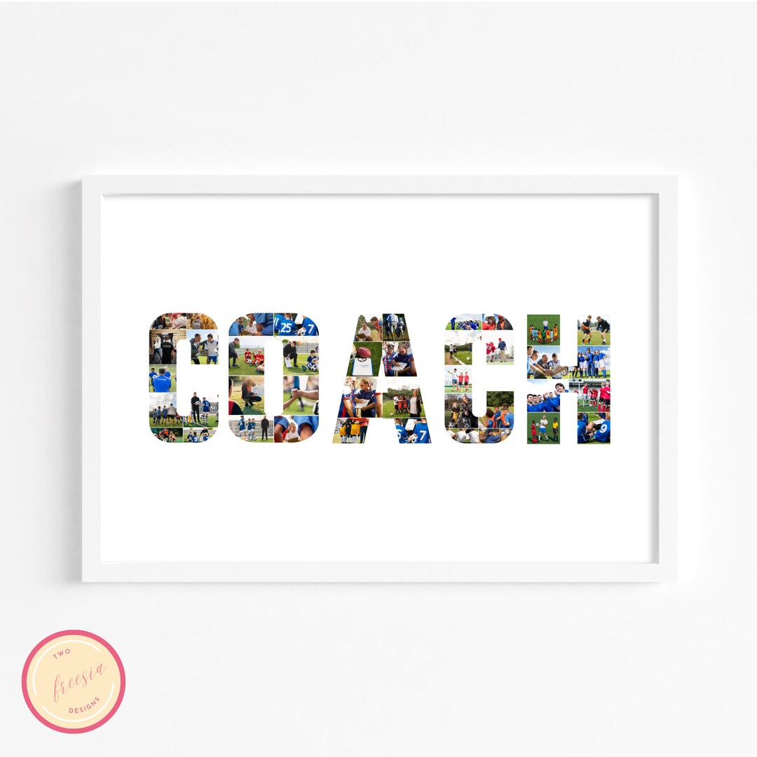 Coach Photo Collage Template - Photo Gift Collage Template - Printable ...