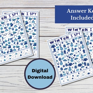 Winter I Spy Games for Kids - Printable Classroom Party Activity ...
