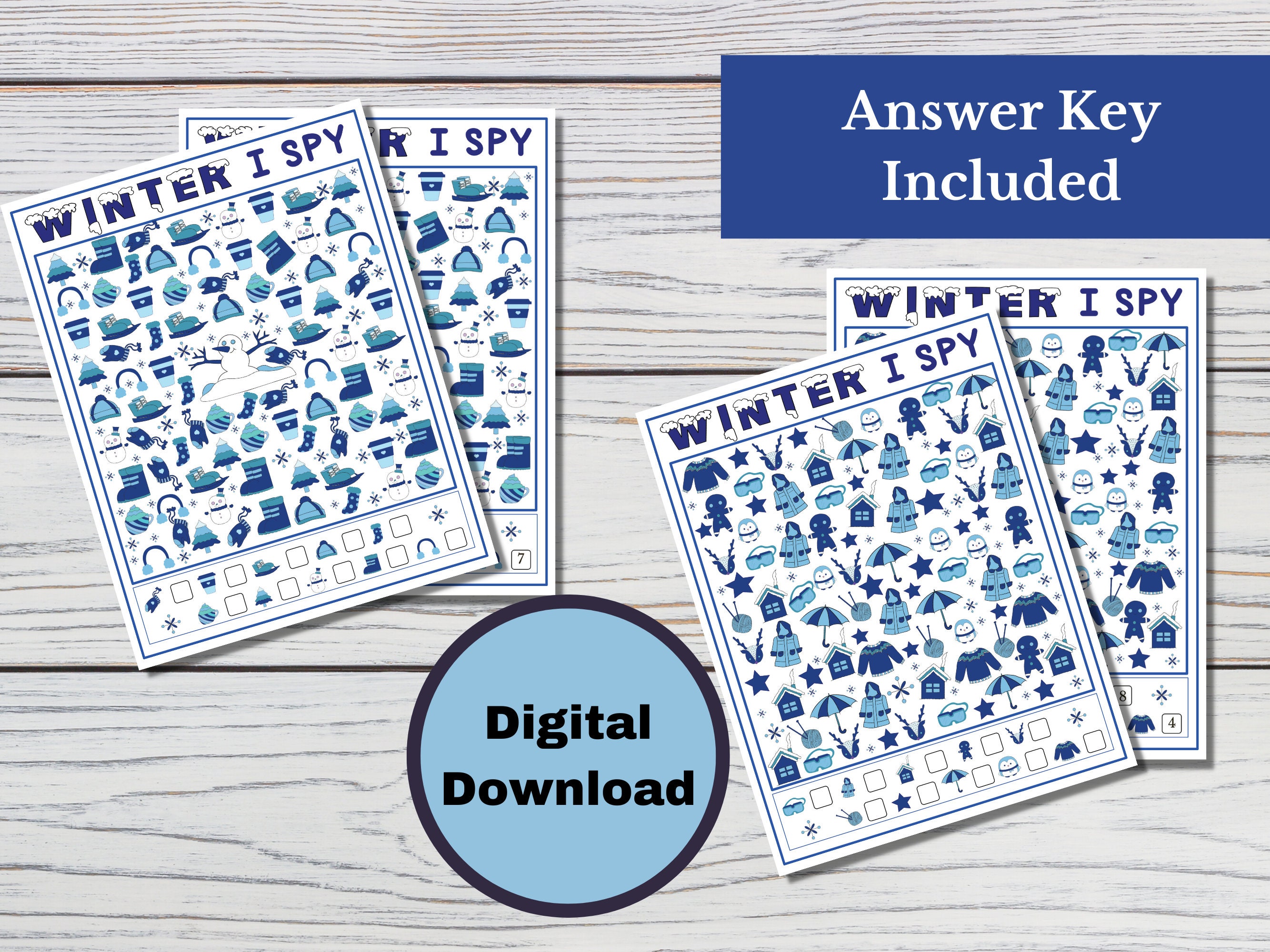 Winter I Spy Games for Kids Printable Classroom Party Activity Digital ...