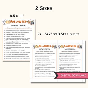 Halloween Movie Trivia - Printable Halloween Party Game for Teens and ...