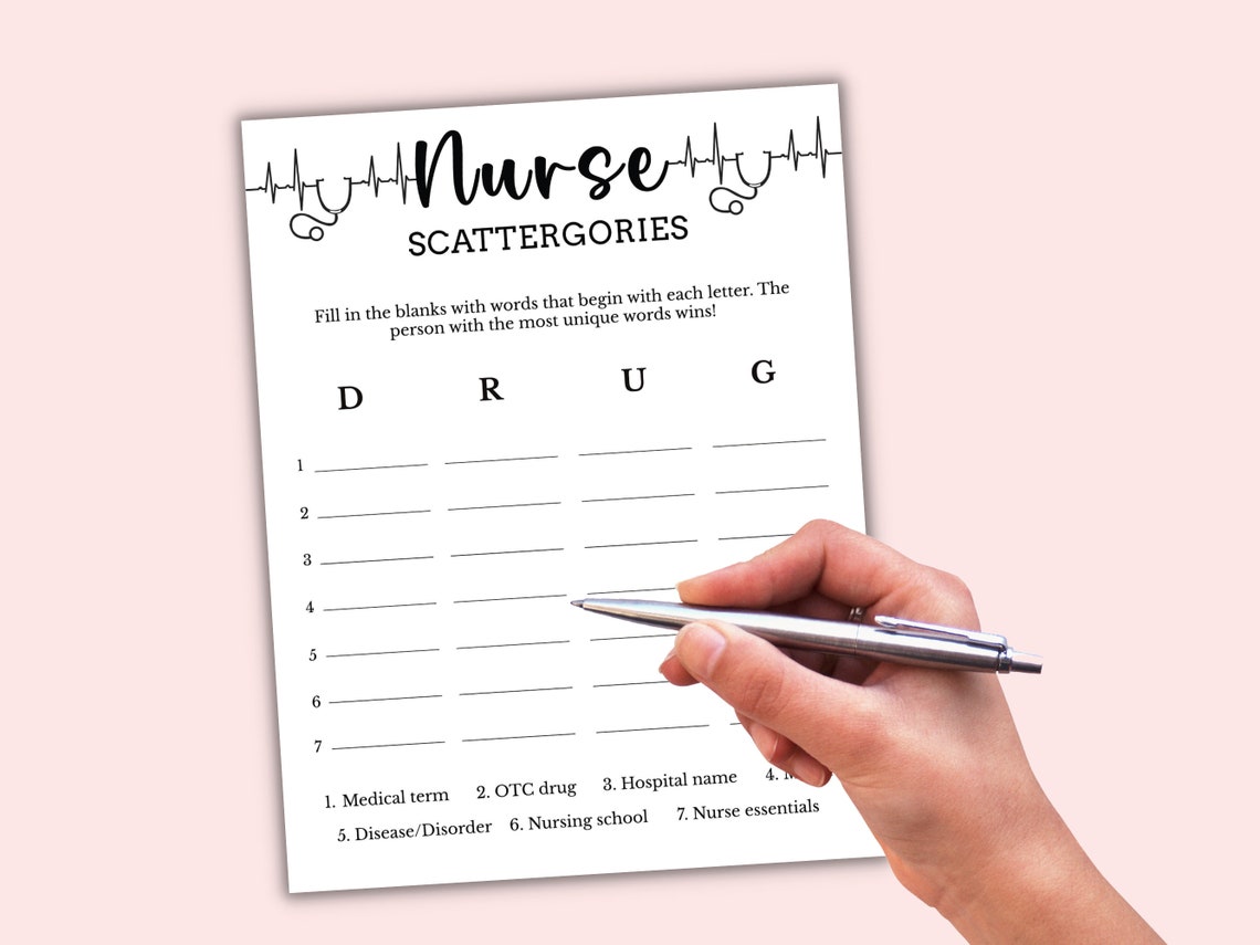 6 Nurse Graduation Game Bundle - Nursing School Graduation Party Games ...