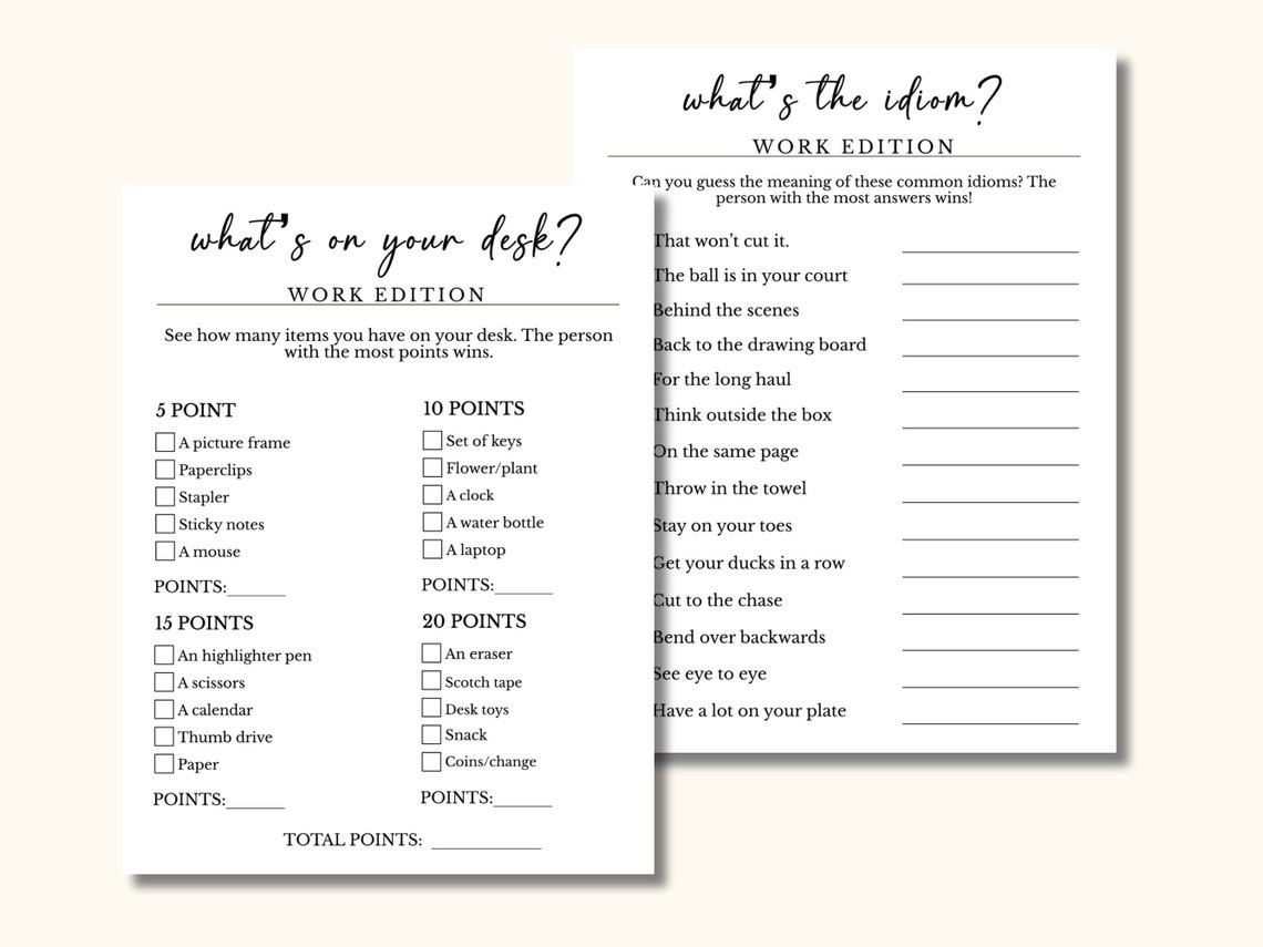 Work Party Games Bundle 10 Printable Office Party Games for Team ...