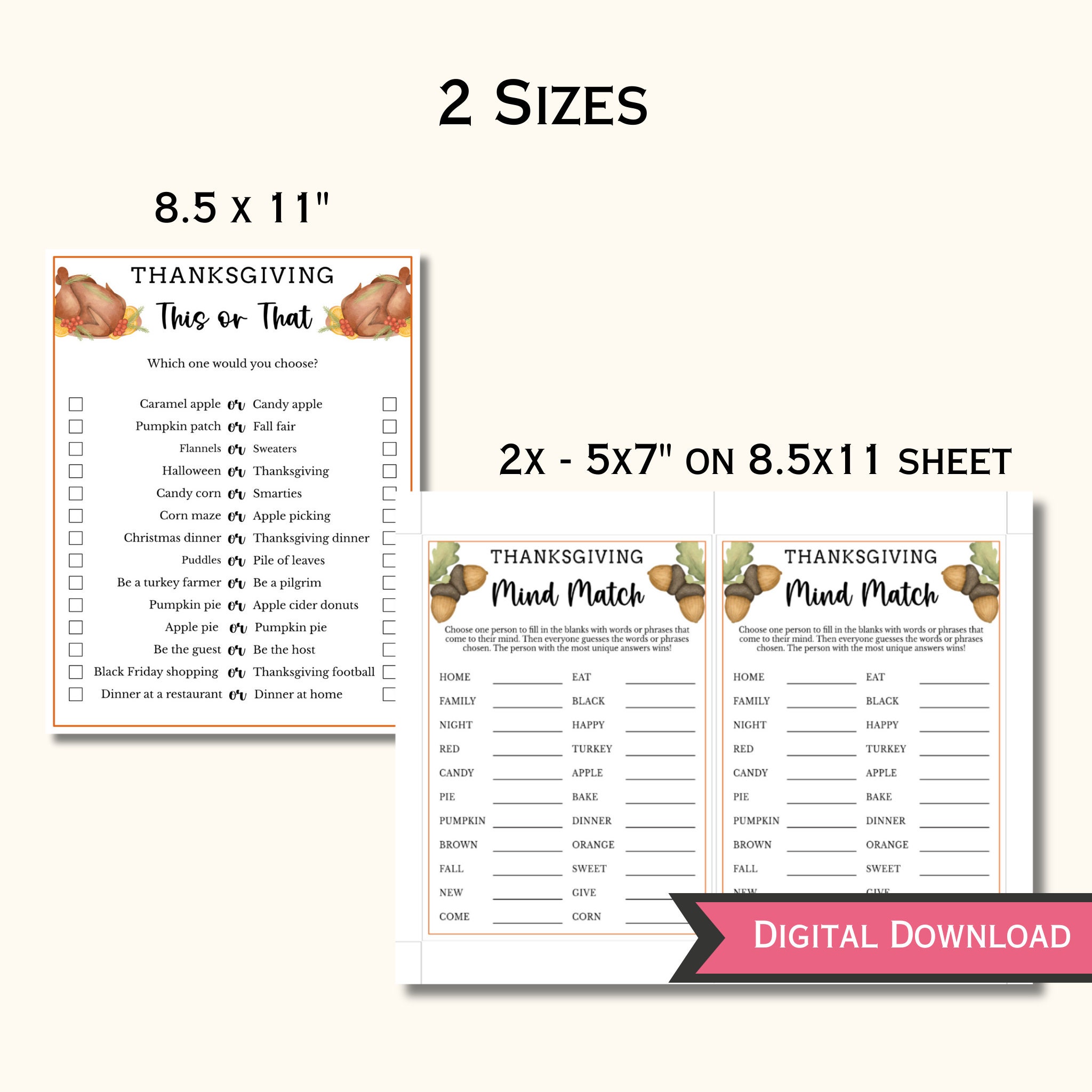 Thanksgiving Game Bundle - Printable Thanksgiving Games for Kids and ...