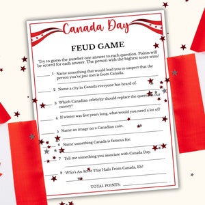 Canada Day Feud Game - Printable Canada Day Party Game and Activity for ...