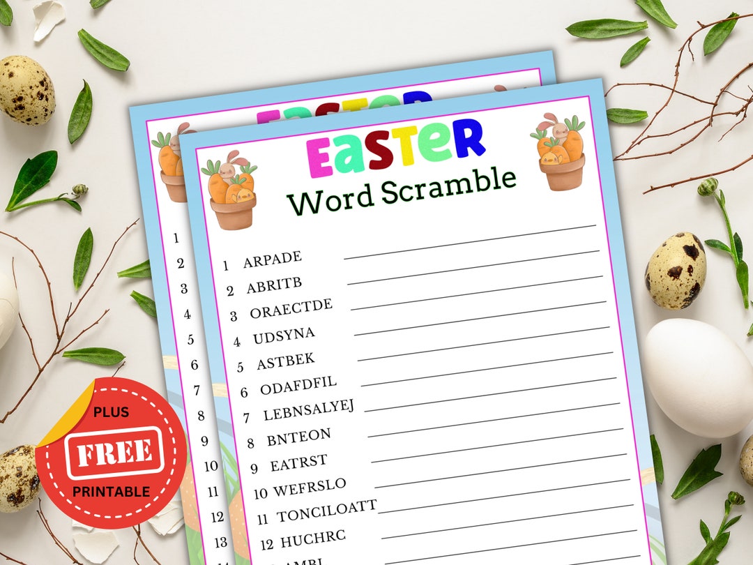 Easter Word Scramble Game - Easter Activity for Kids and Adults ...