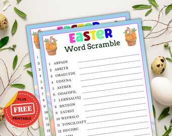 Printable Easter Word Scramble Game | Family Game Night | Easter ...
