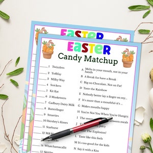 Easter Candy Matchup Game - Easter Printable Games for Kids & Adults ...