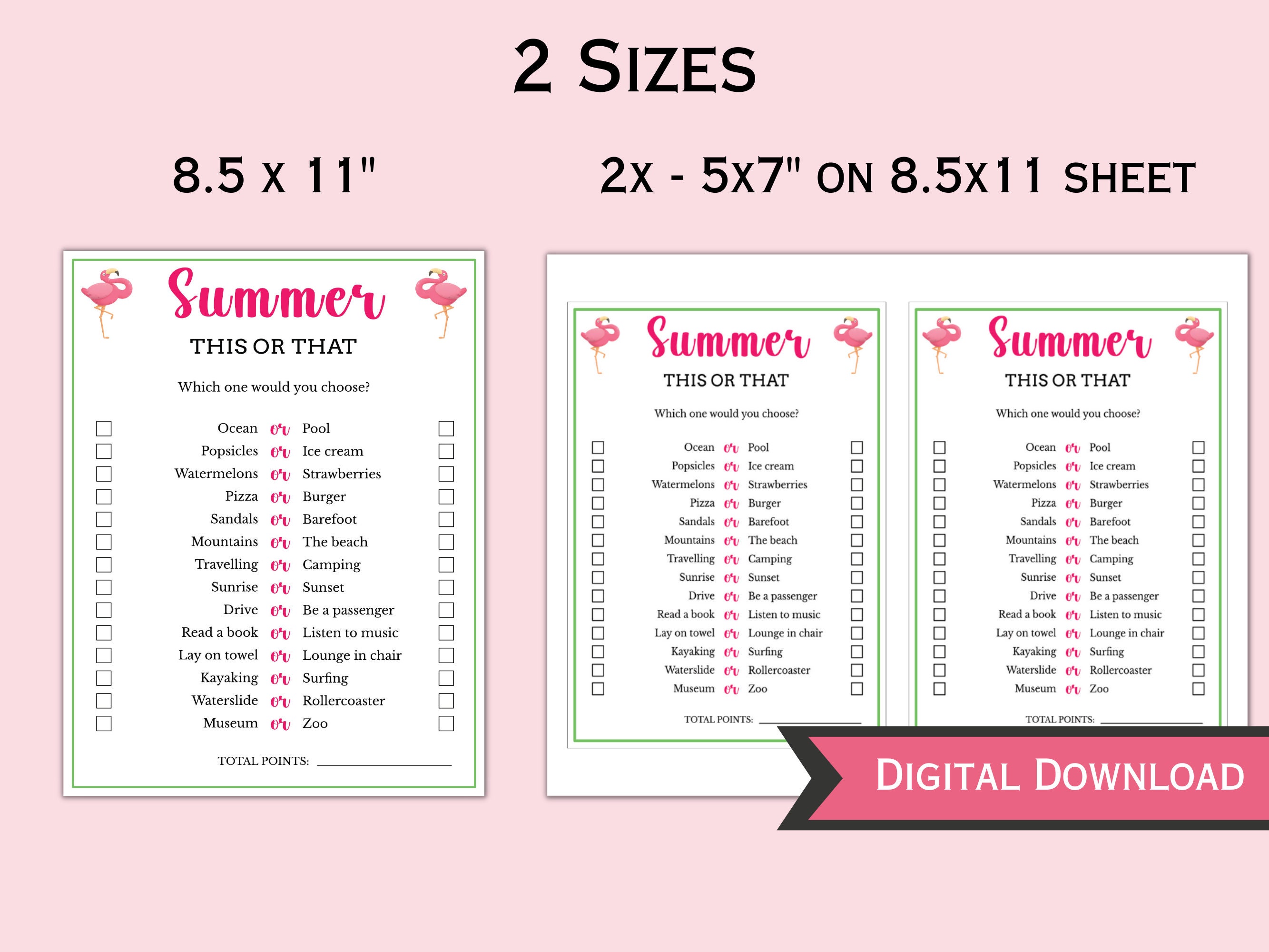 Summer This or That Game - Printable Summer Game and Activity for Kids ...