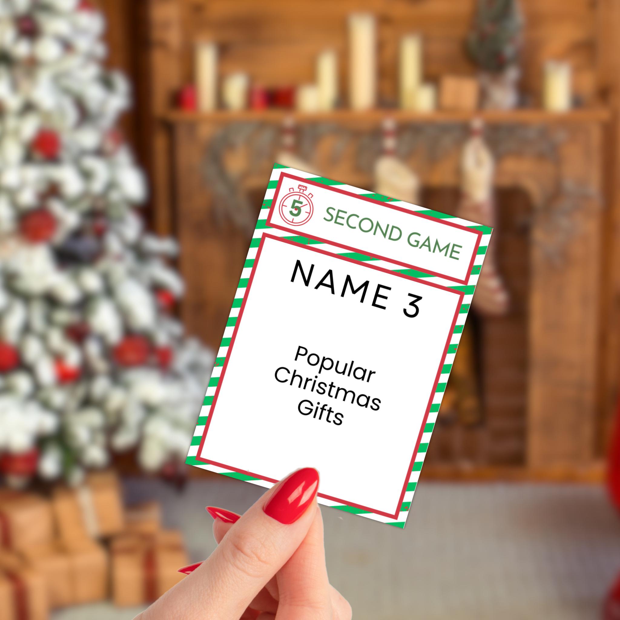 Christmas 5 Second Game, Printable Christmas Party Game for Adults ...