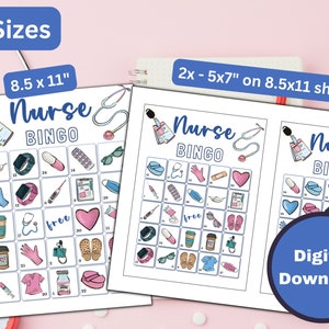Printable Nurse Bingo Game - Medical Bingo Games, Nurse Appreciation ...