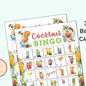 Cocktail Bingo - Printable Cocktail Party Game for Girls Game Night ...