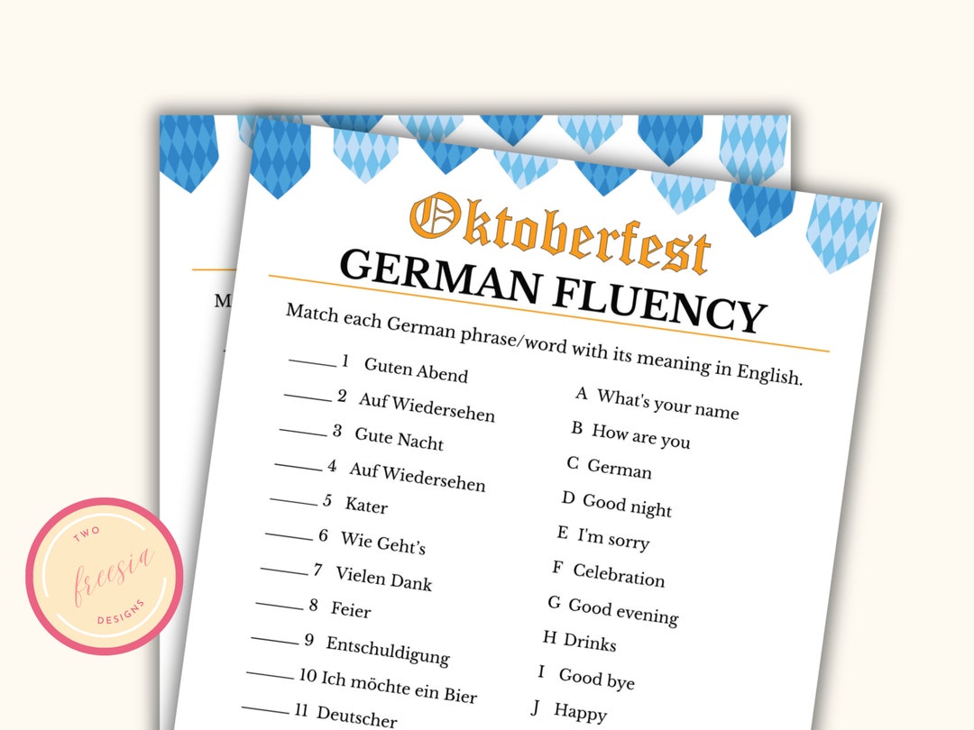 Printable Oktoberfest Game - German Fluency - Adult Oktoberfest Party ...