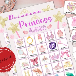 Princess Bingo Game Printable Princess Bingo for Girls Birthday, Brunch ...