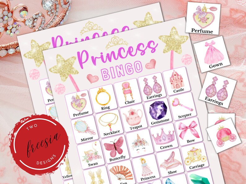 Princess Bingo Game Printable Princess Bingo for Girls Birthday, Brunch ...