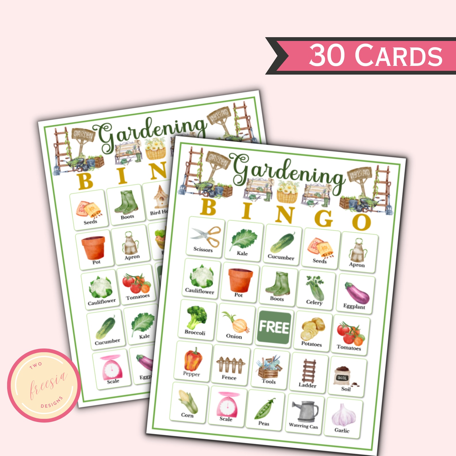 30 Unique Gardening Bingo - Printable Garden Bingo - Party Game Ideas ...