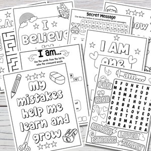 Positive Affirmation Activity and Coloring Worksheets for Kids ...