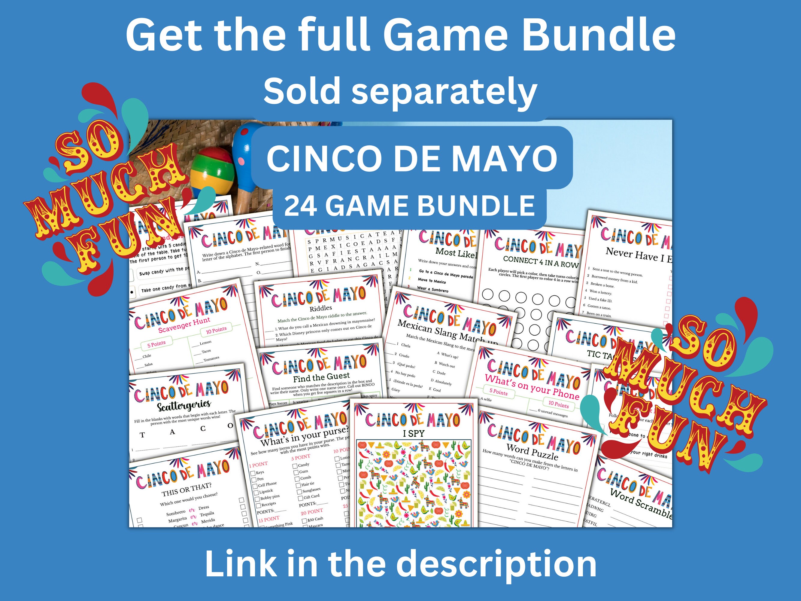 Cinco De Mayo Games - Mexican Slang Matchup Game - Mexican Fiesta Game ...