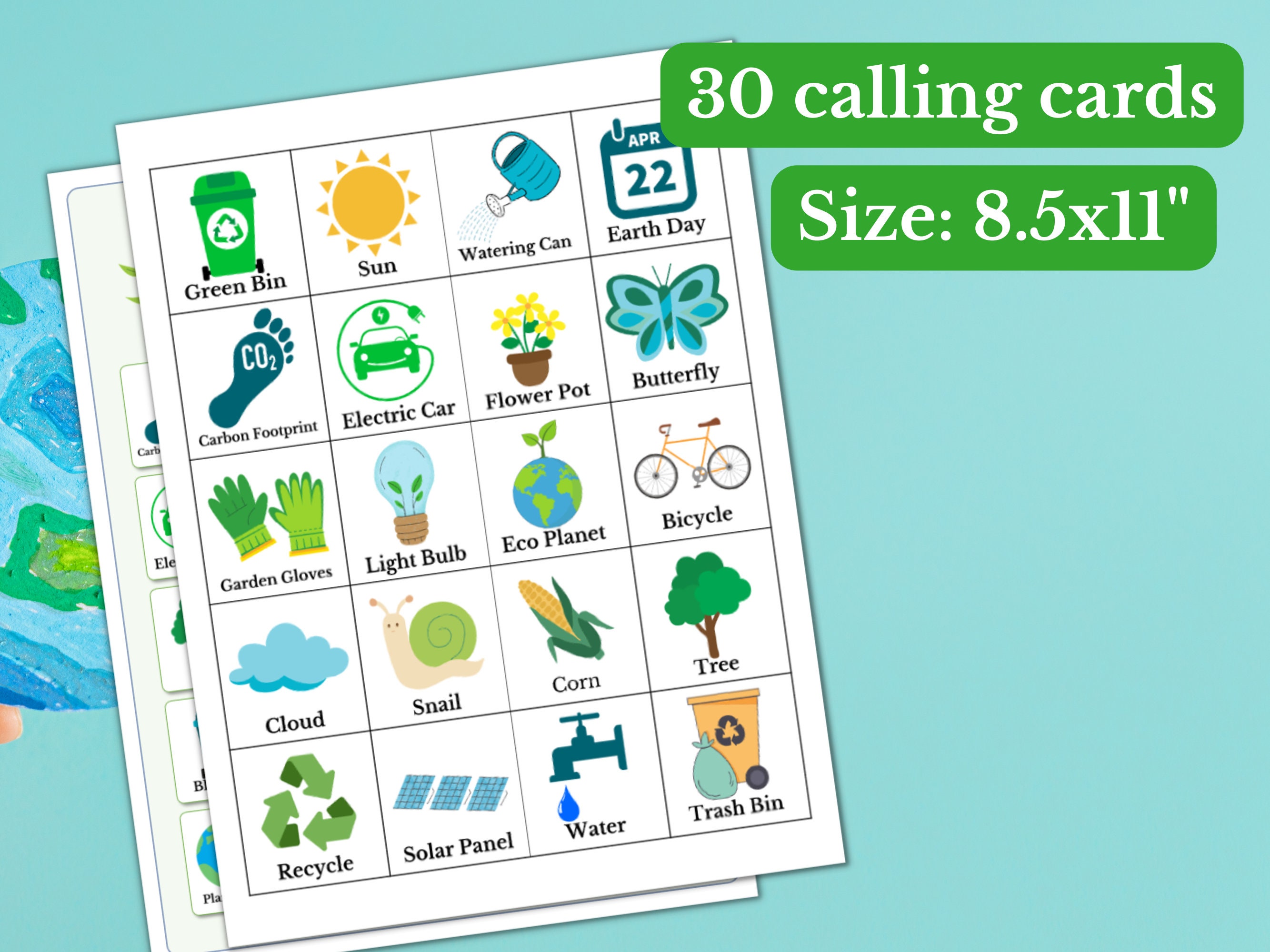 Earth Day Printable Bingo Game - Earth Day Games for Kids and Adults ...