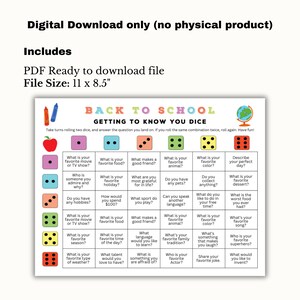 Back to School Dicebreaker - Classroom Icebreaker Activity - Roll ...