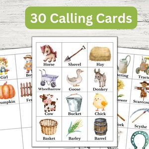 Farm Bingo Game for Kids and Adult - Barnyard Birthday - 40 Bingo Cards ...