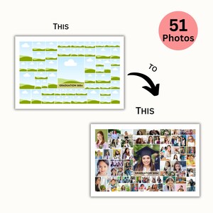 Graduation Photo Collage Template - Photo Gift Collage - Editable ...