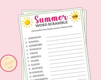 Pool Party Word Scramble Game Fun Printable Summertime Party Games Fun ...