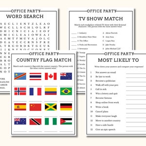 Printable Office Party Games Bundle - Work Party Games for Team ...
