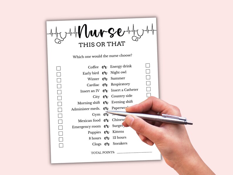 12 Printable Nurse Theme Party Games - Nurse Graduation Game - Nurse ...