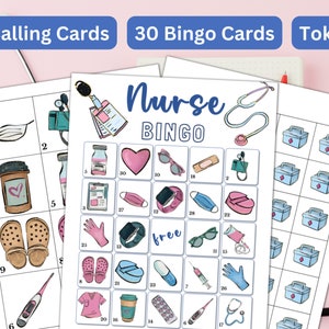 Printable Nurse Bingo Game - Medical Bingo Games, Nurse Appreciation ...