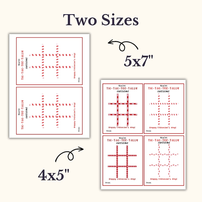 Editable Valentine's Day Tic Tac Toe Cards for Kids School and Party ...