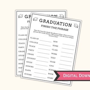 2023 Graduation Games - 4 Printable Graduation Party Games - Class of ...