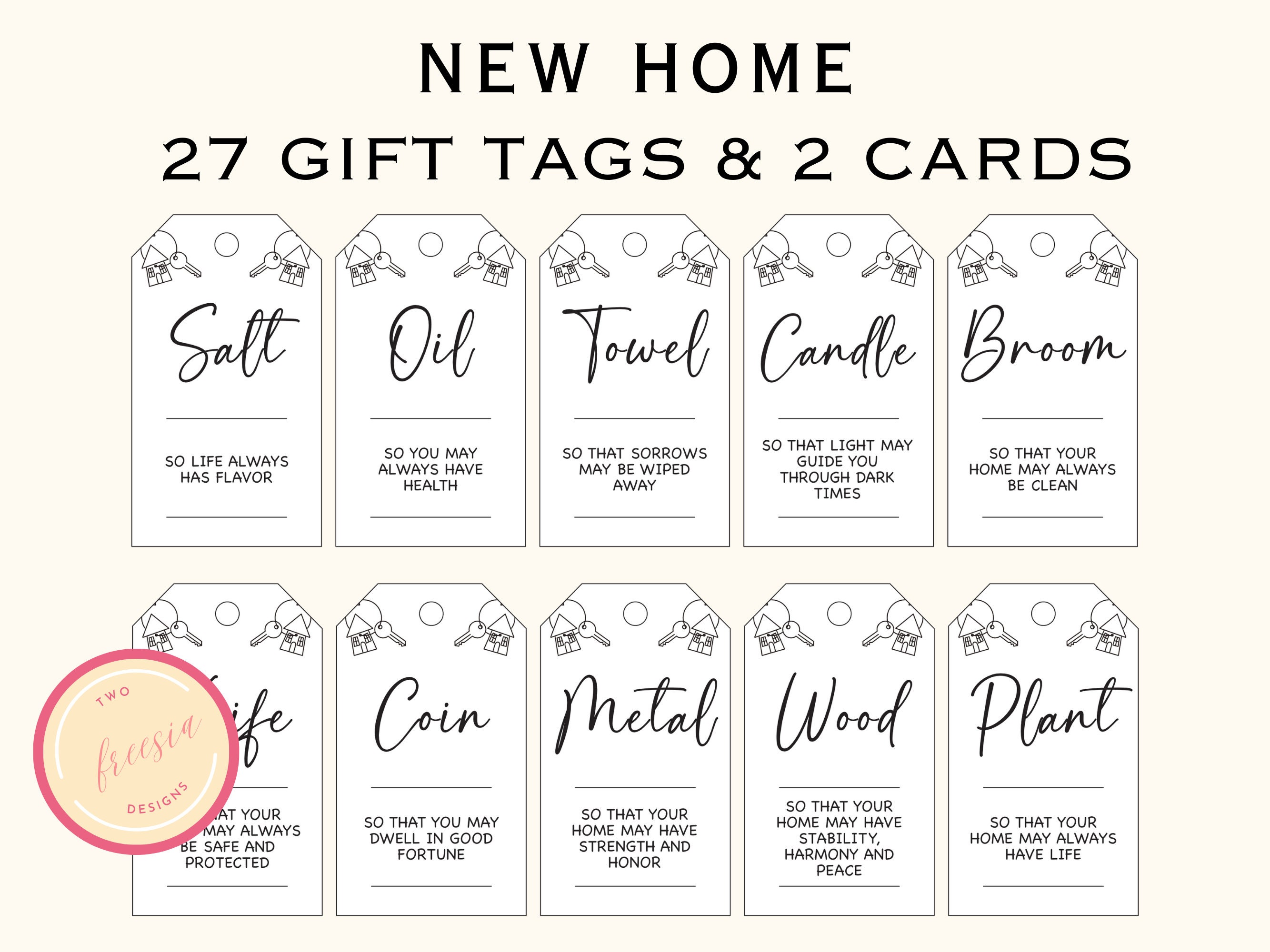 Printable New Home Tags and Basket - Housewarming Gift Basket Tags ...