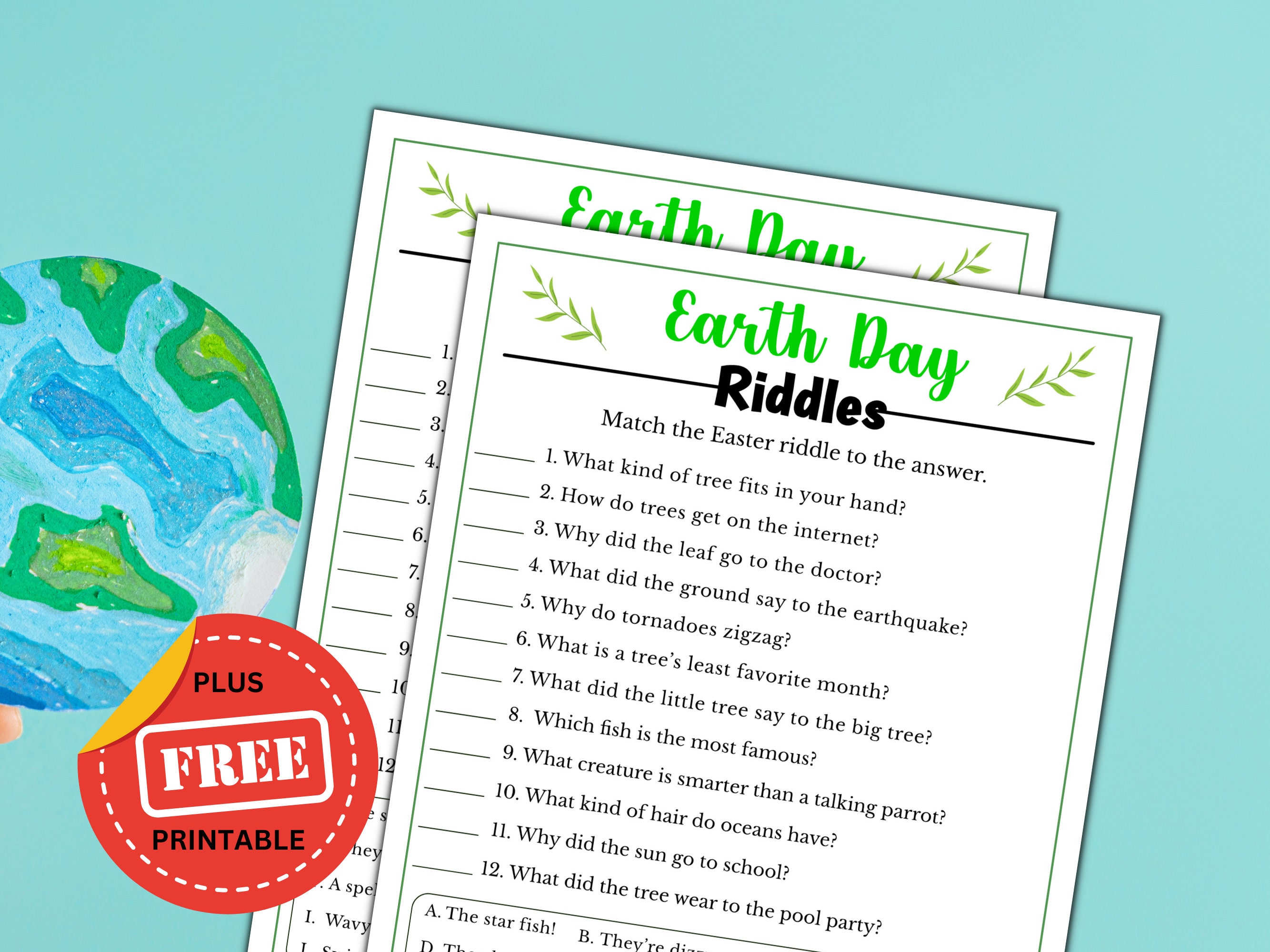 Earth Day Riddles Game for Kids and Adults - Printable Earth Day ...